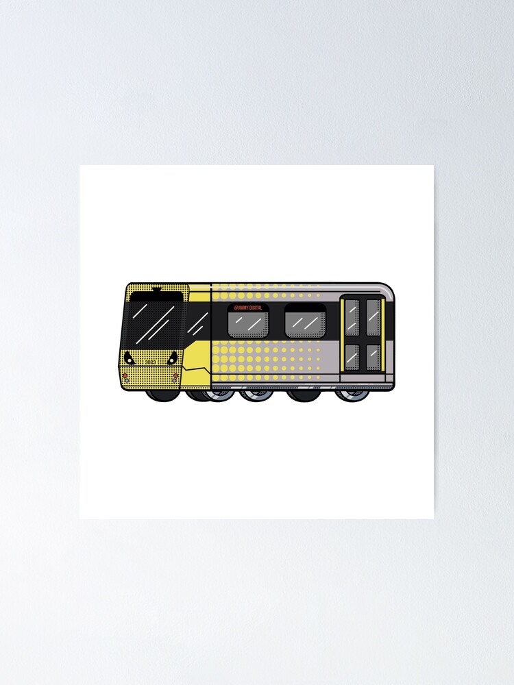 Póster «Gráfico del tranvía Manchester Metrolink en estilo Flux Systems ...