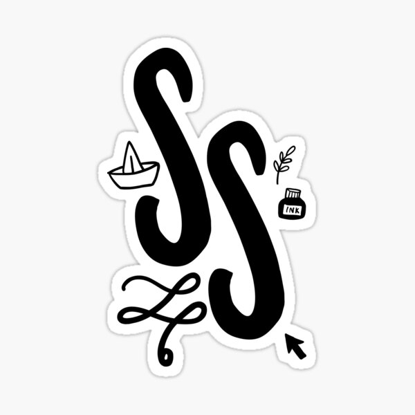 "SS - Monogram SS - with fun hand drawn doodles surrounding the letters ...