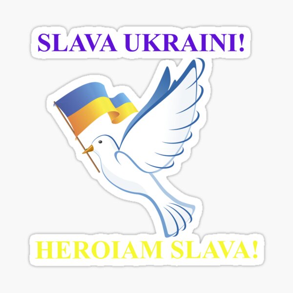 "Slava Ukraini Heroiam Slava" Sticker by Misakichan | Redbubble