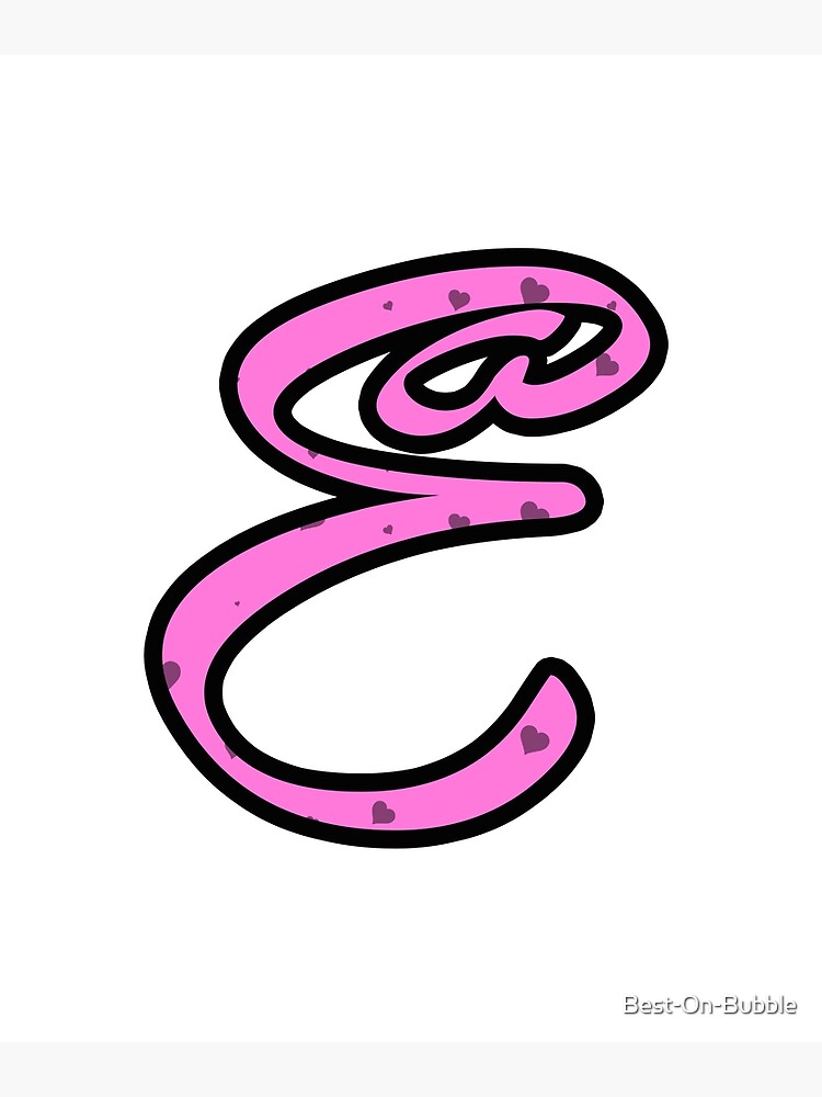 Lámina metálica «La letra E - Corazones de amor rosa fuerte - Diseño de ...