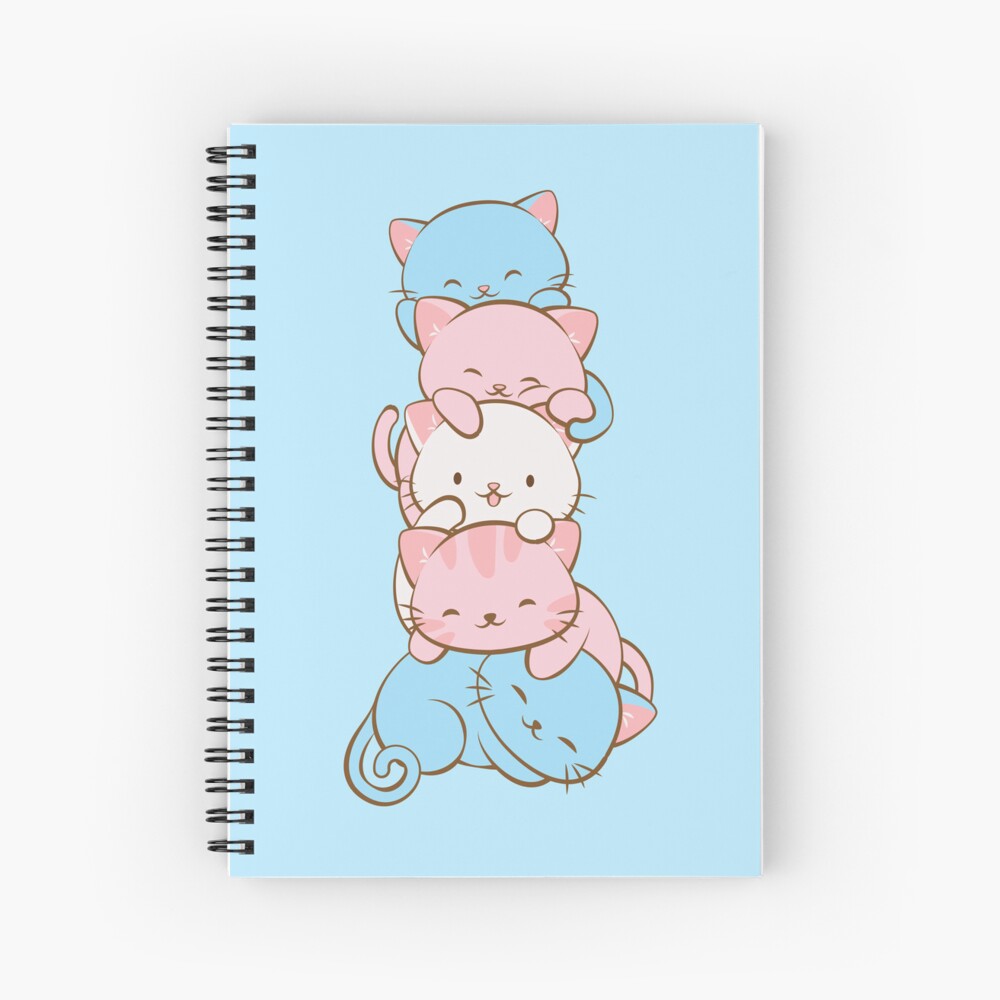 "Transgender Pride Cute Kawaii Cats With Pastel Blue Background Subtle ...