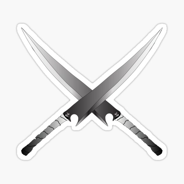 "Two sword, black and white swords" Sticker by Taidundua | Redbubble