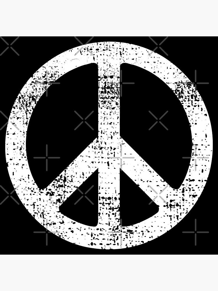 "vintage white distressed peace sign symbolic cute design cool artwork ...