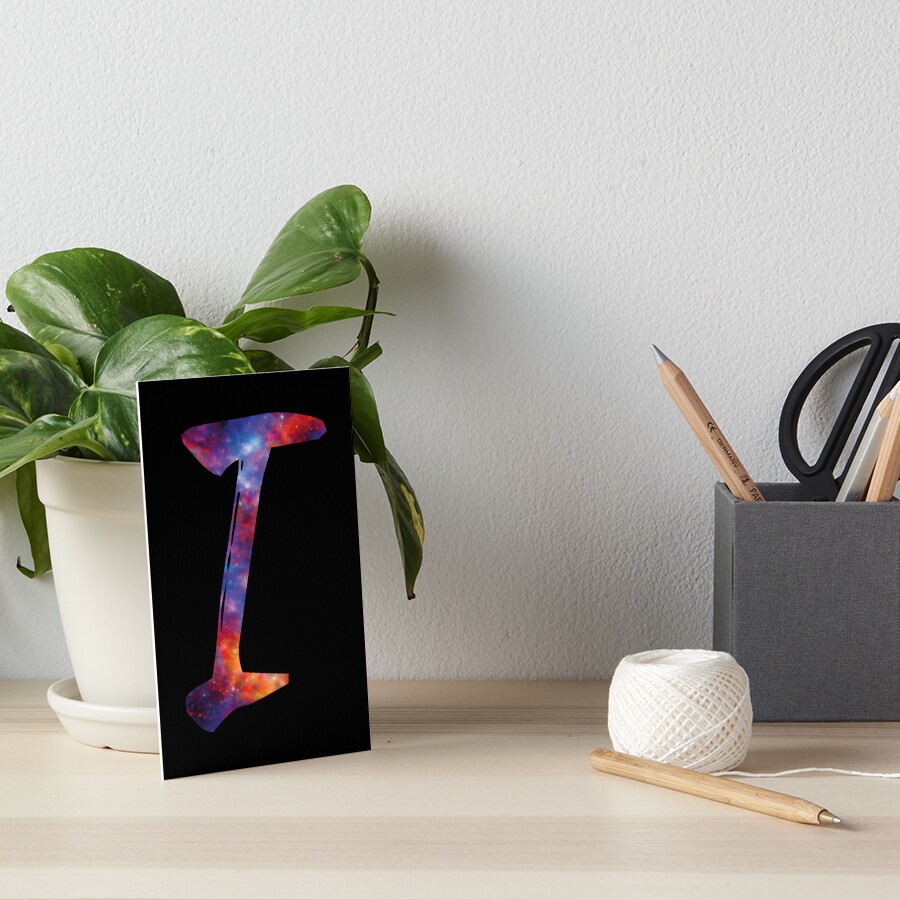 "Fire Golden Space Galaxy Nebula Initial Letter I | I symbol" Art Board ...