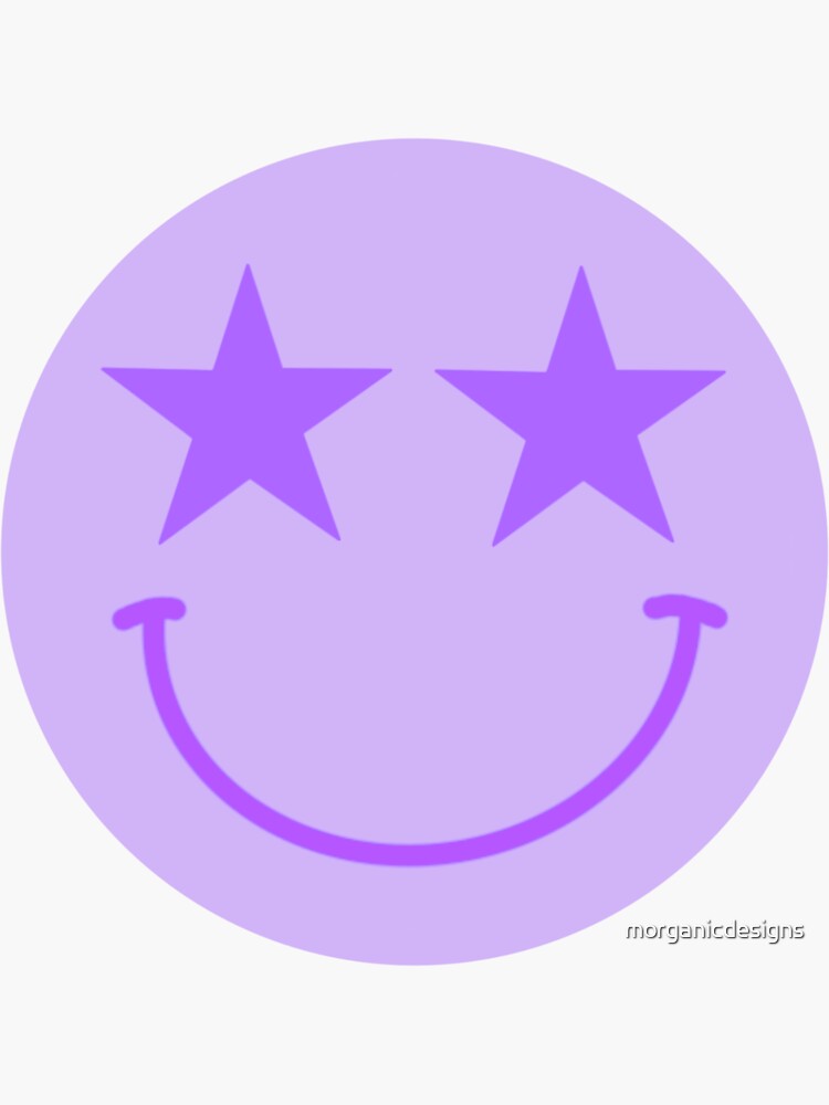 "Purple Star Smiley Face" Sticker by morganicdesigns | Redbubble