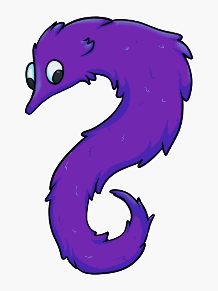 "Purple Worm On A String" Sticker by crumbyartist | Redbubble