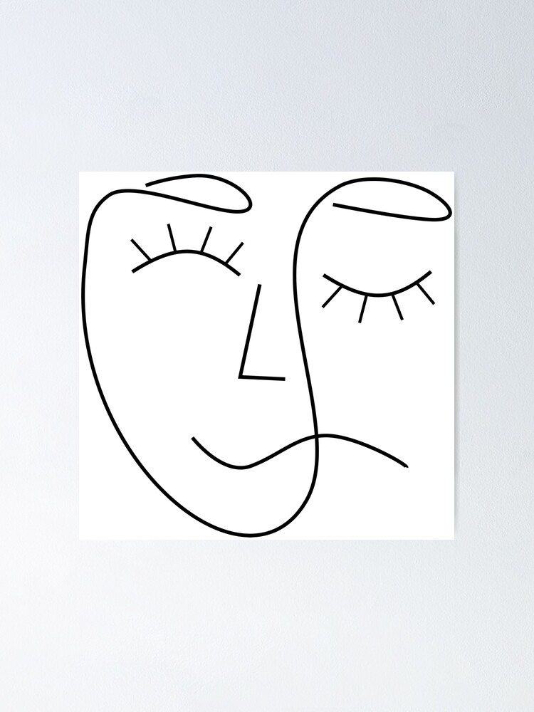 "Happy or Sad Line Art" Poster for Sale by ywangs | Redbubble