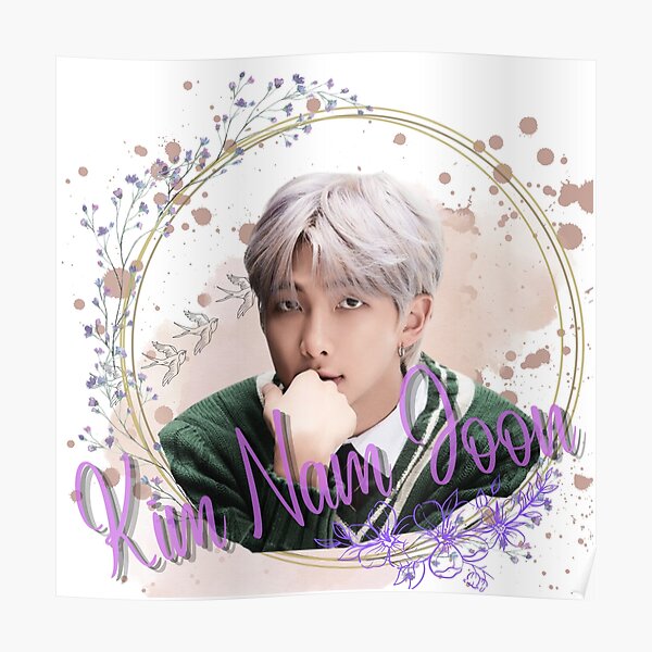 "BTS RM-kim nam joon " Poster for Sale by Sugalybubble | Redbubble