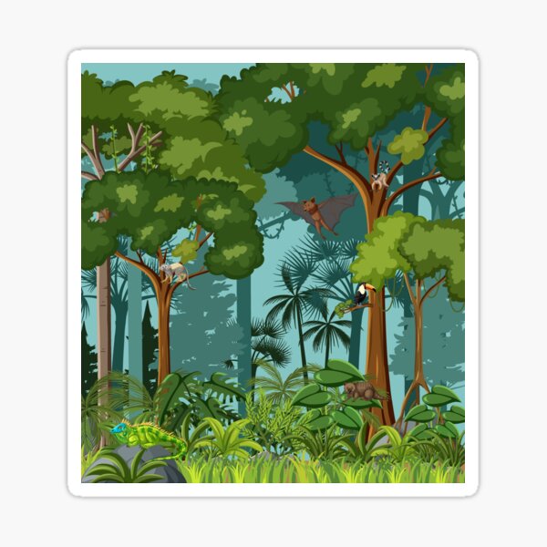 "Tropical rainforest" Sticker by PODapparel | Redbubble
