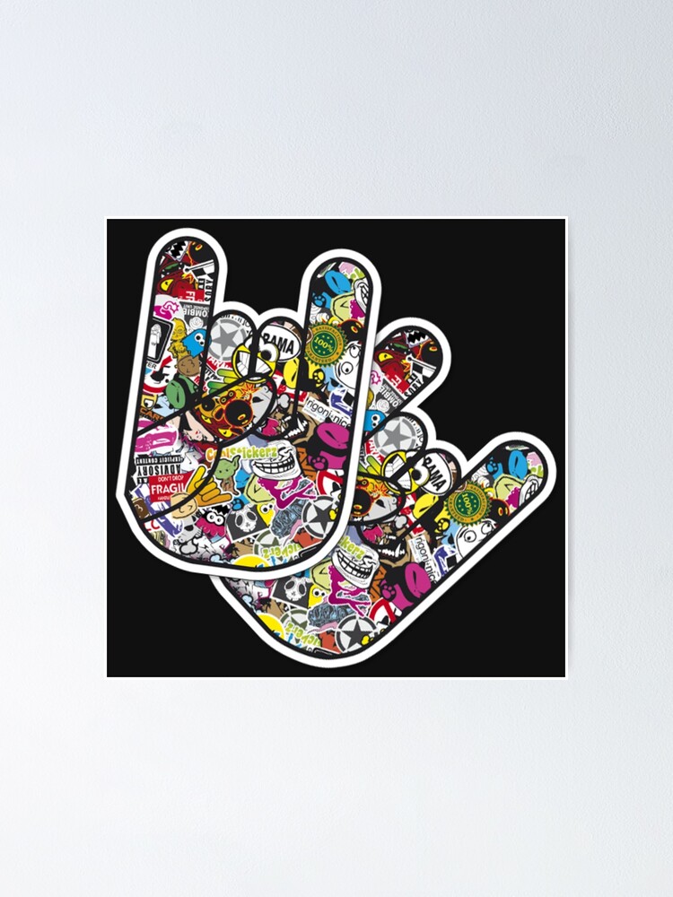"JDM DOUBLE SHOCKER FINGER" Poster for Sale by Racingdecals | Redbubble