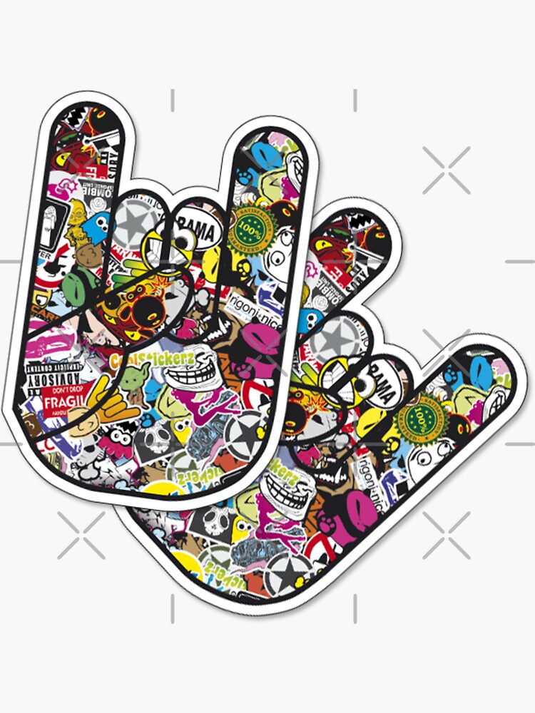 "JDM DOUBLE SHOCKER FINGER" Sticker by Racingdecals | Redbubble