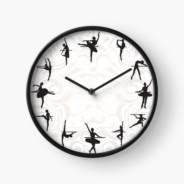 Home Décor Clocks Dancer Silhoulette Black and White Clock Dance Home ...