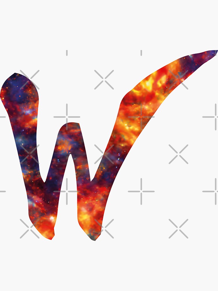 "Fire Golden Space Galaxy Nebula Initial Letter W | W symbol" Sticker ...