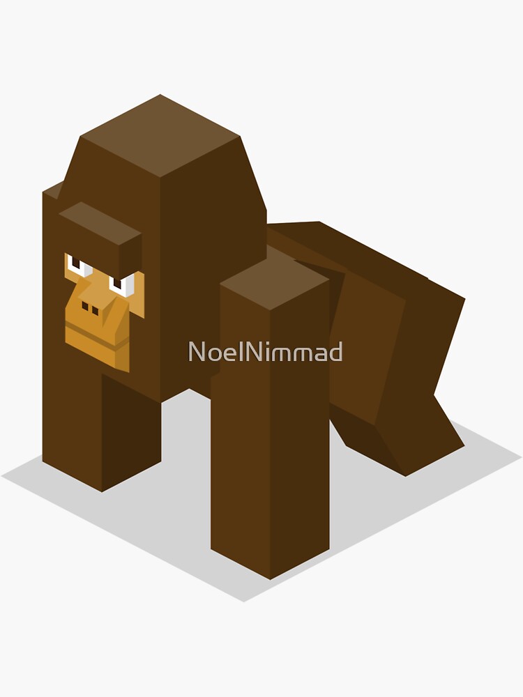 "Minecraft Gorilla" Sticker by NoelNimmad | Redbubble