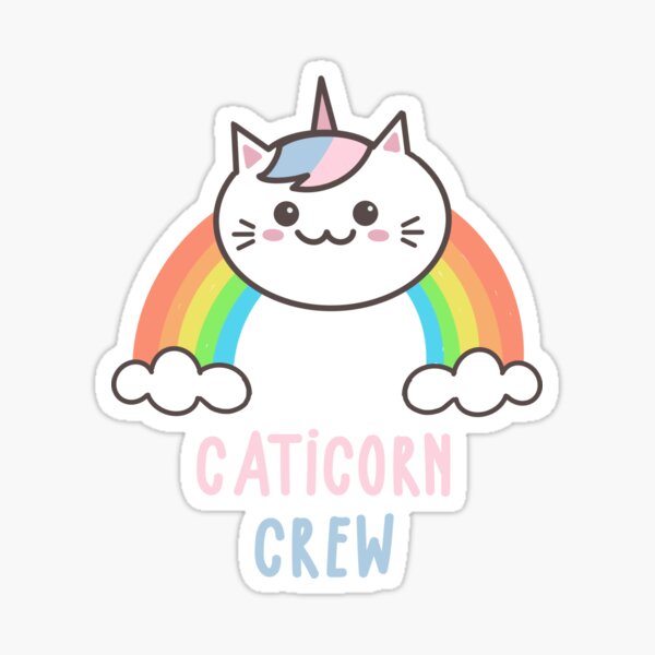 "Kawaii Caticorn Crew Rainbow Friendship Party Anime Cute for Girls ...