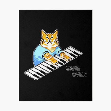 Lámina rígida «Se aglomera el diseño del gato del piano de la camiseta ...