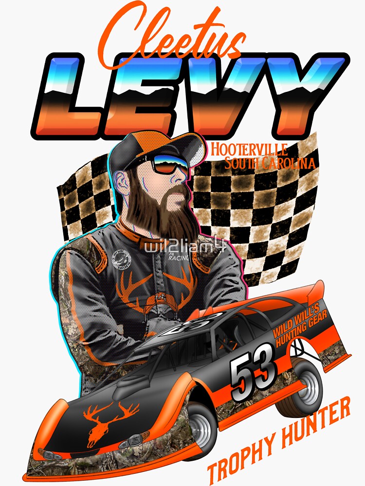 "Cletus levy trophy hunter" Sticker by wil2liam4 | Redbubble