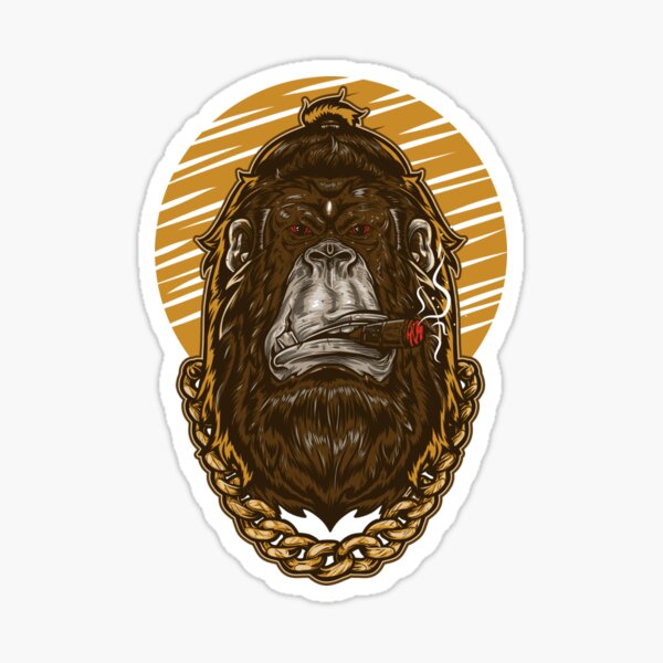 "Gangsta gorilla" Sticker by NoelNimmad | Redbubble