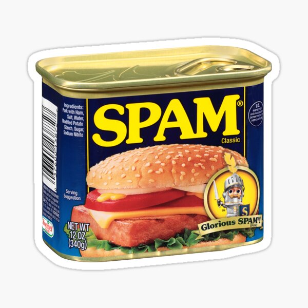 "spam" Sticker for Sale by j3llyfish | Redbubble