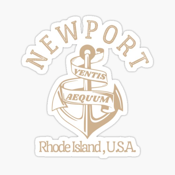 "Retro Anchor Newport Rhode Island U.S., Tan Text- Vintage-Style ...