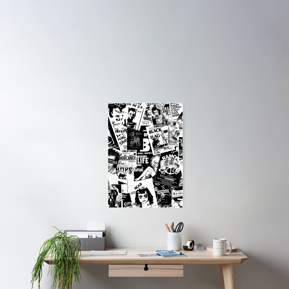 "Punk Flyers Collage" Poster for Sale by Ikaroots | Redbubble