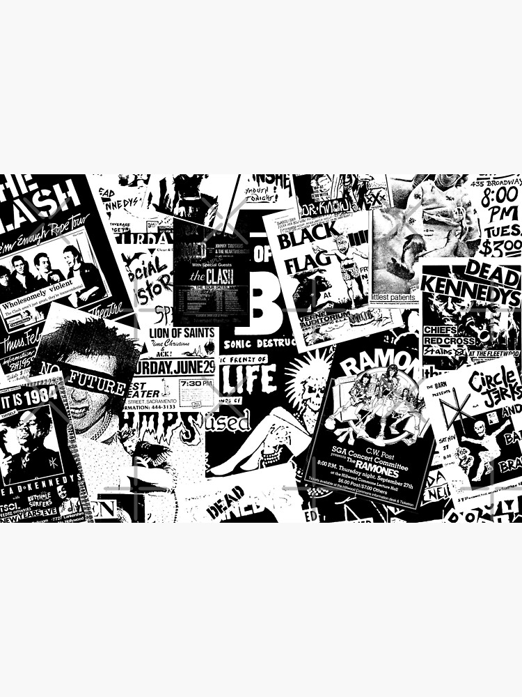 Punk Flyers Collage Bath Mat
