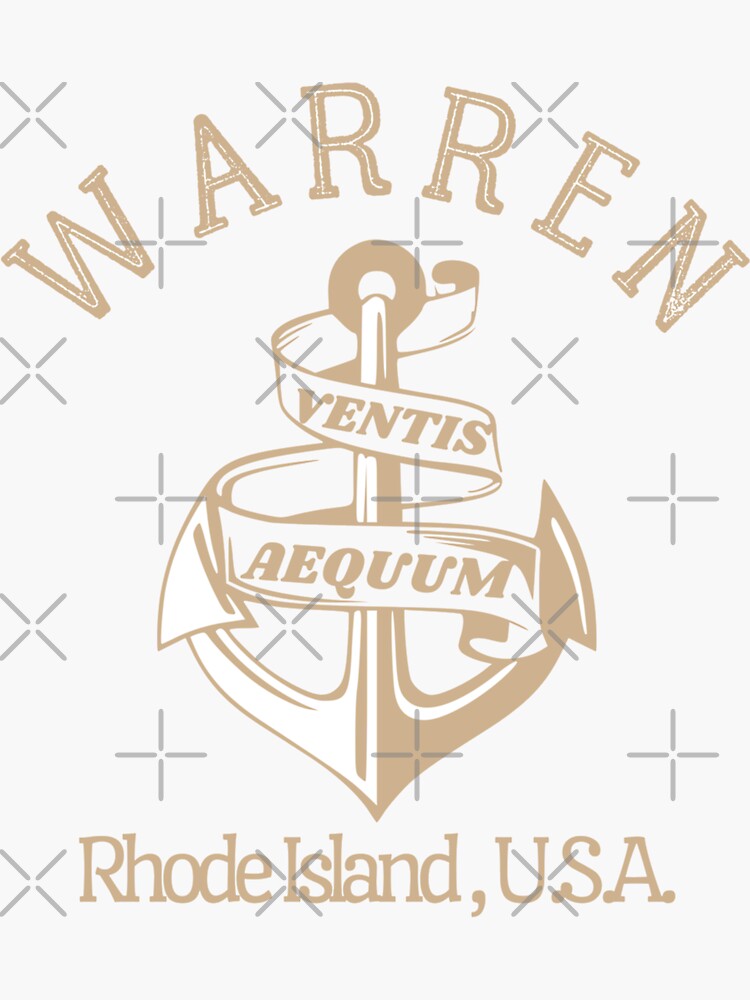 "Retro Anchor Warren Rhode Island U.S., Tan Text- Vintage-Style Sailing ...