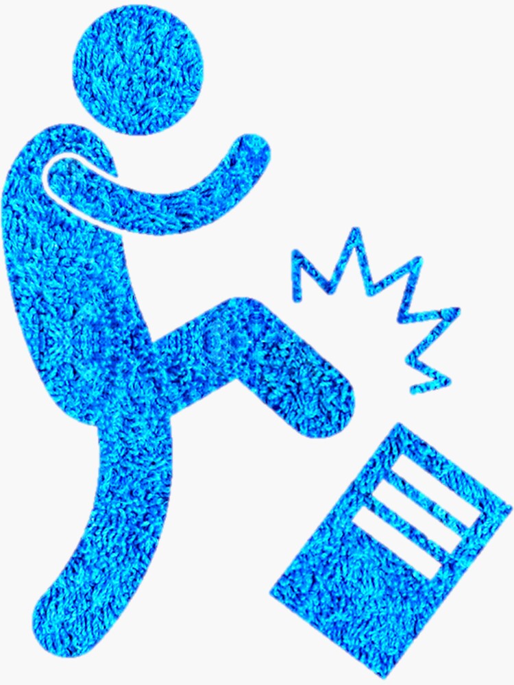 "KICK A COMPUTER TODAY" Sticker by DESIGNFLOWS | Redbubble