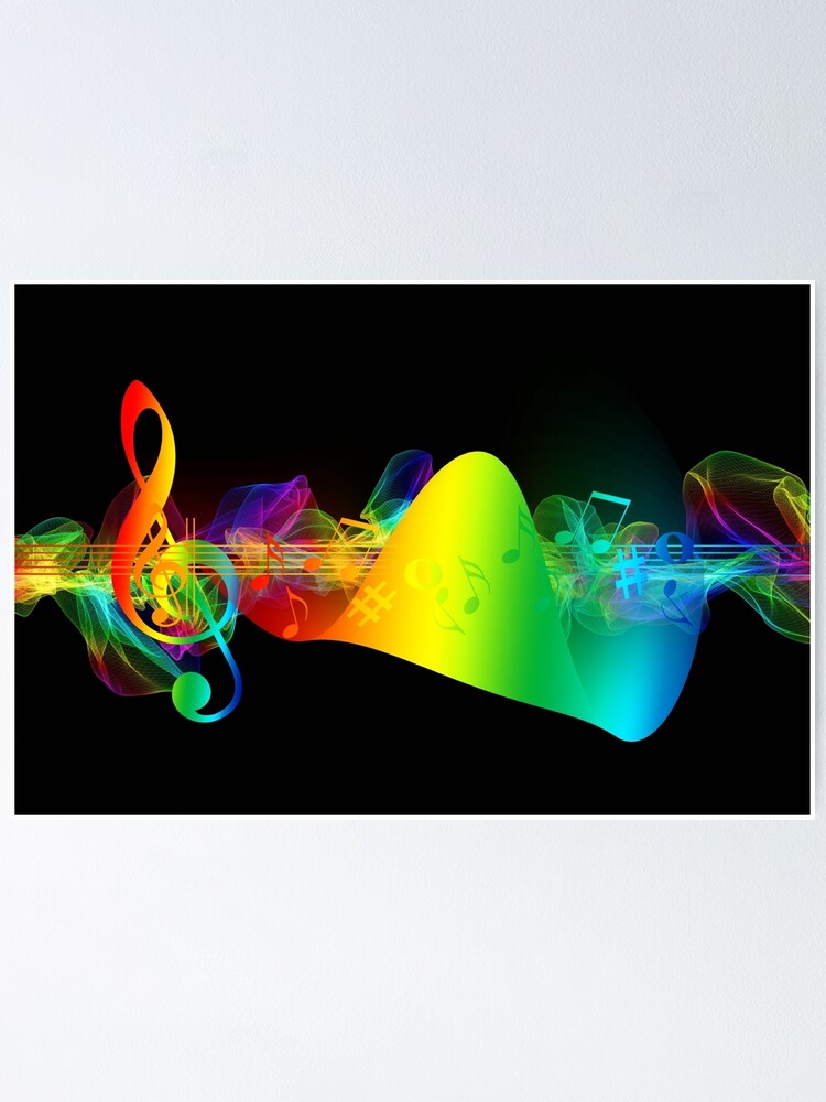 "Music notes in colors" Poster for Sale by Fashionweek2022 | Redbubble