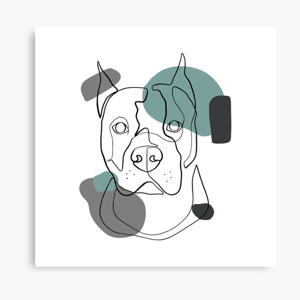 "American Staffordshire Terrier - Custom Dog One Line Art with color ...