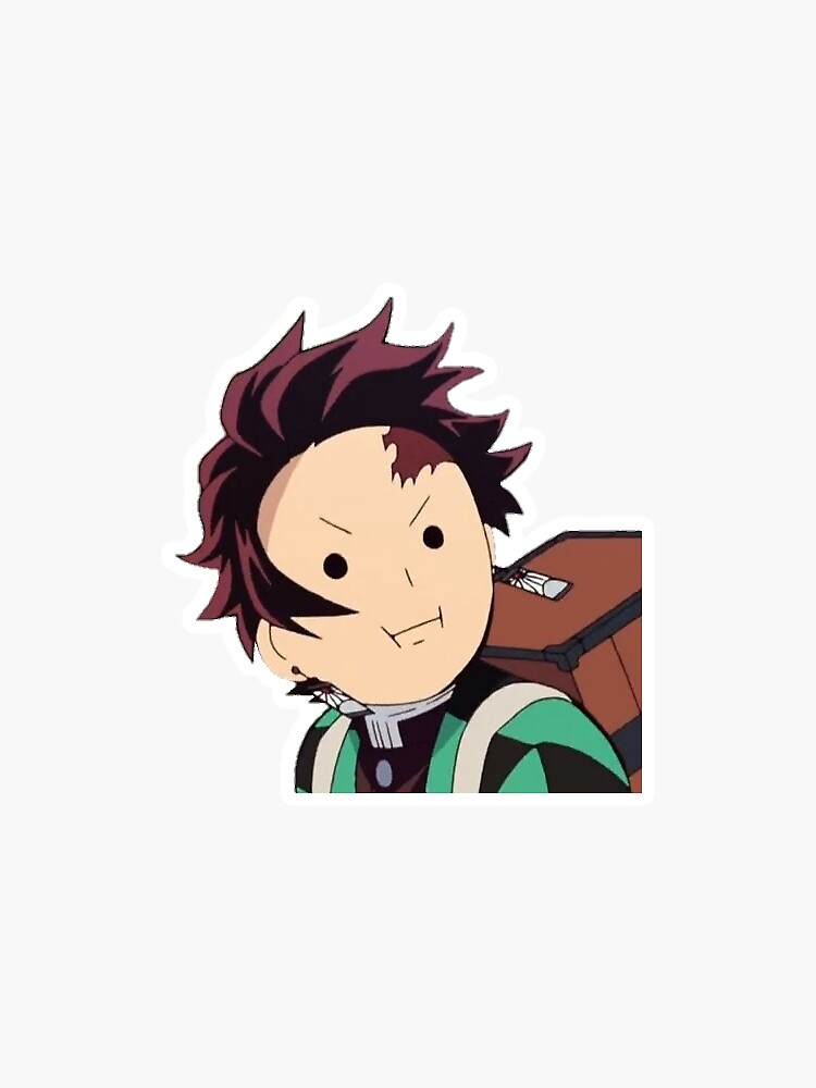 "tanjiro derpy angry face plain" Sticker by Clarisse777 | Redbubble