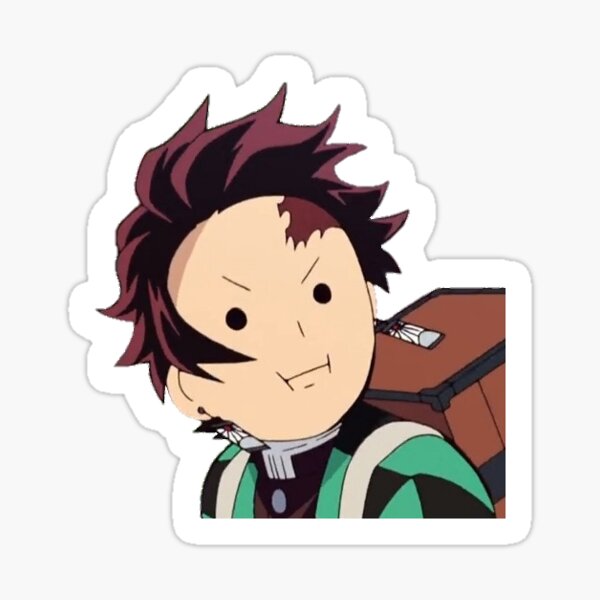 "tanjiro derpy angry face plain" Sticker by Clarisse777 | Redbubble