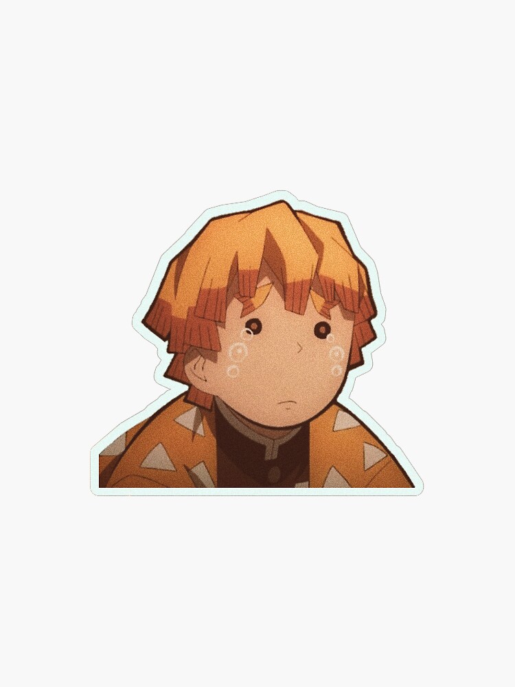 "sad crying zenitsu (plain)" Sticker by Clarisse777 | Redbubble