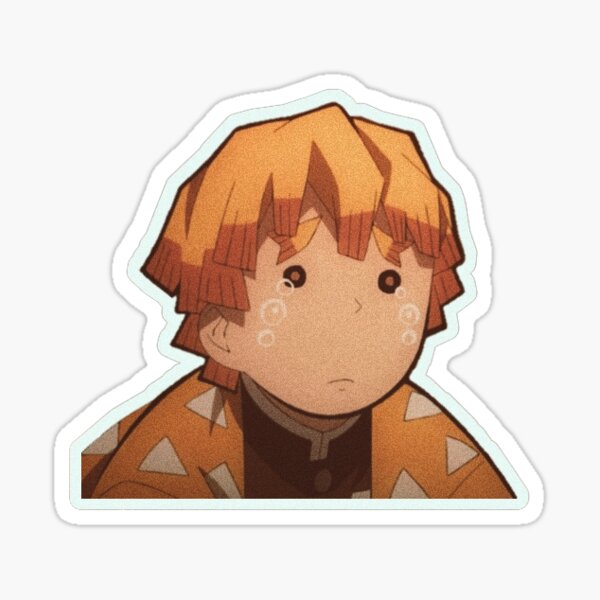 "sad crying zenitsu (plain)" Sticker by Clarisse777 | Redbubble