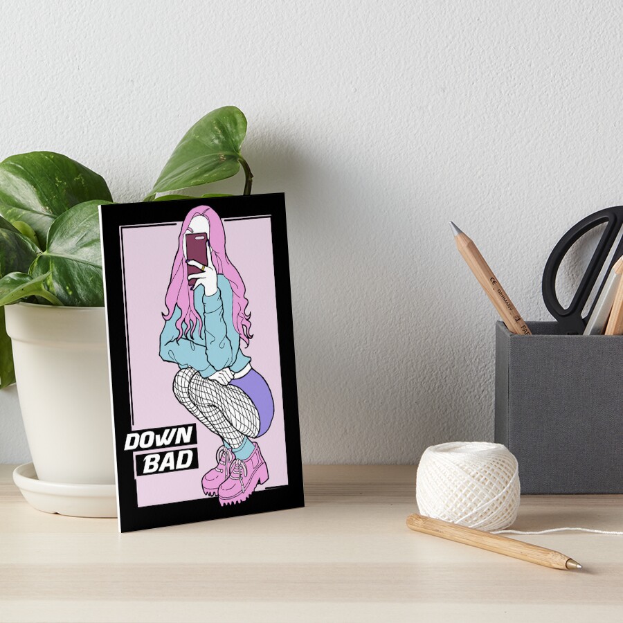 "DOWN BAD! (Colored ver.)" Art Board Print by UziCakes | Redbubble