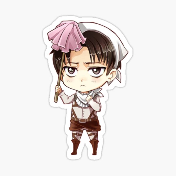"Cleaning - Levi Ackerman" Sticker by UBlueDuck | Redbubble