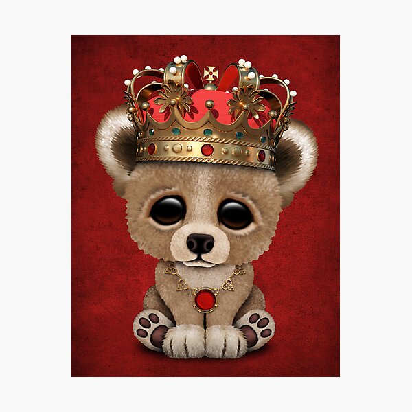 "Cute Royal Bear Wearing Crown " Photographic Print for Sale by ...