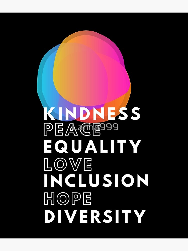 Póster «Paz Amor Inclusión Igualdad Diversidad Derechos humanos ...