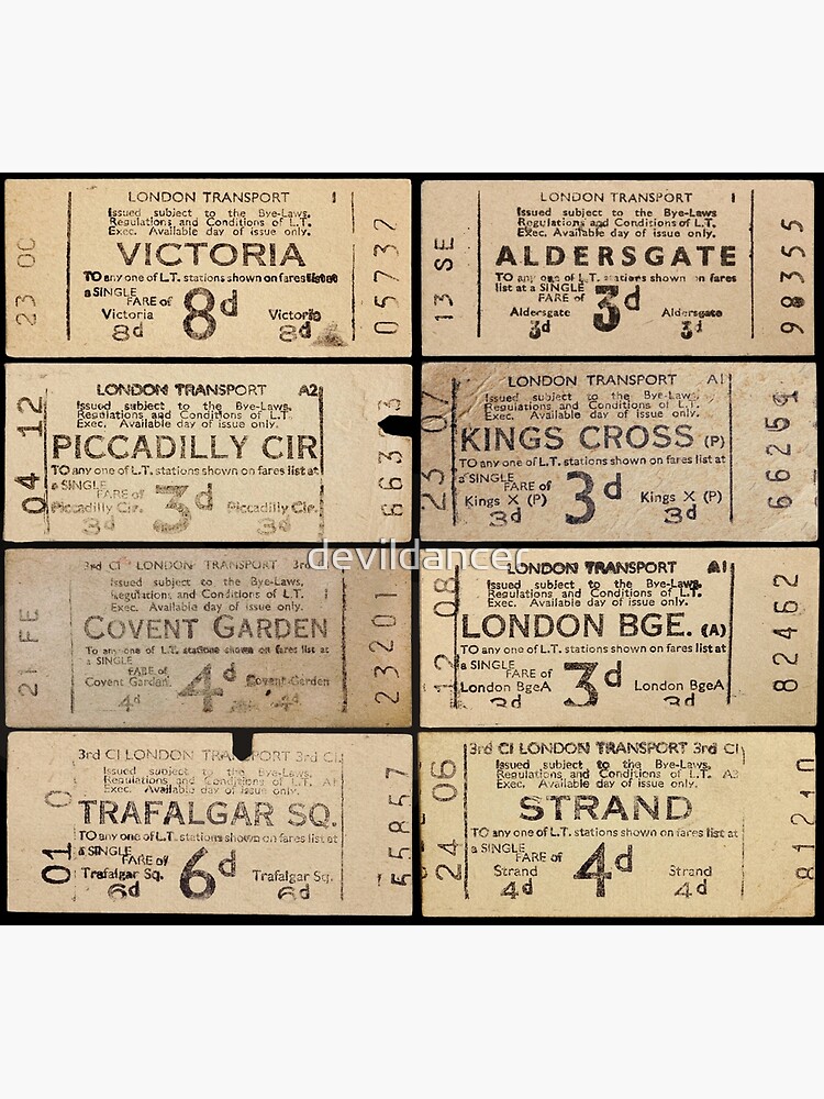 "Vintage 1950s London Underground public transportation paper transit ...