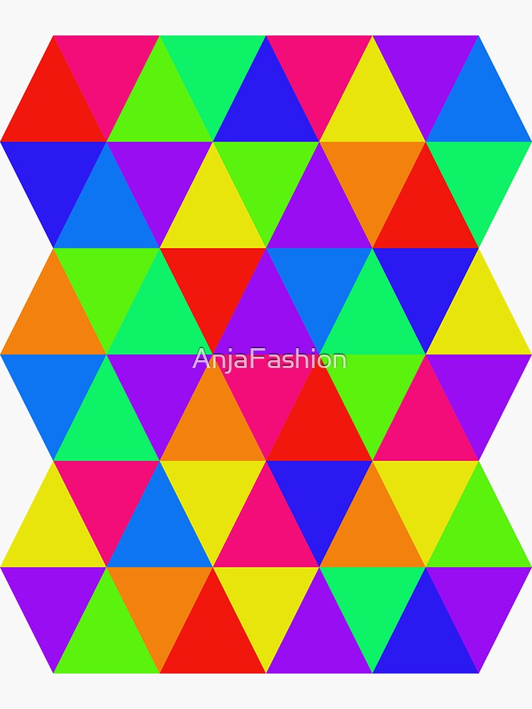 "Psychedelic Triangles Abstract Art" Sticker by AnjaFashion | Redbubble
