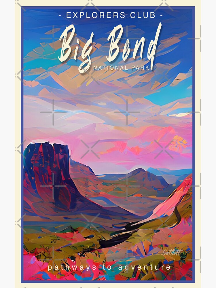"Big Bend National Park Texas Travel" Sticker by CattlettArt | Redbubble