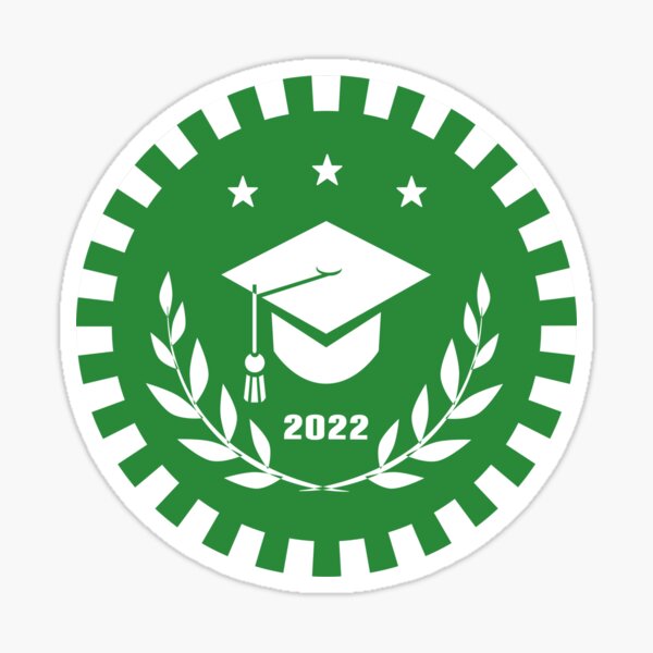 " Graduation School Colors Green and White" Sticker for Sale by Pals713 ...