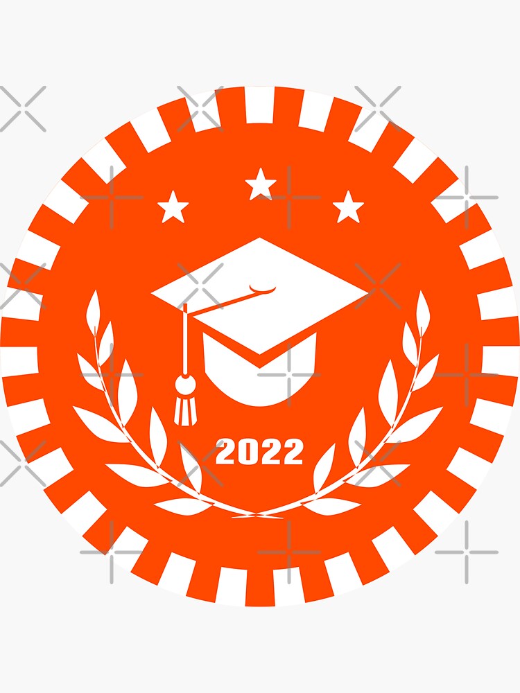 " Graduation School Colors Orange and White" Sticker for Sale by ...