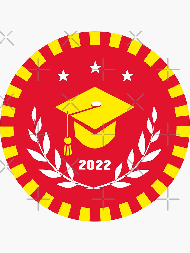 " Graduation School Colors Red and Yellow" Sticker for Sale by Pals713 ...