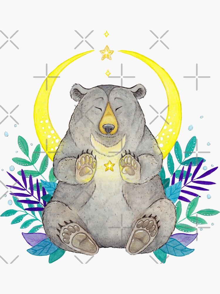 "Moon Bear" Sticker for Sale by sillybadger | Redbubble