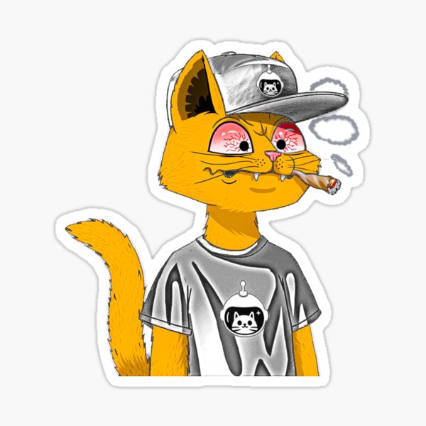 "Smoking Cat" Sticker by Momo-Stores | Redbubble
