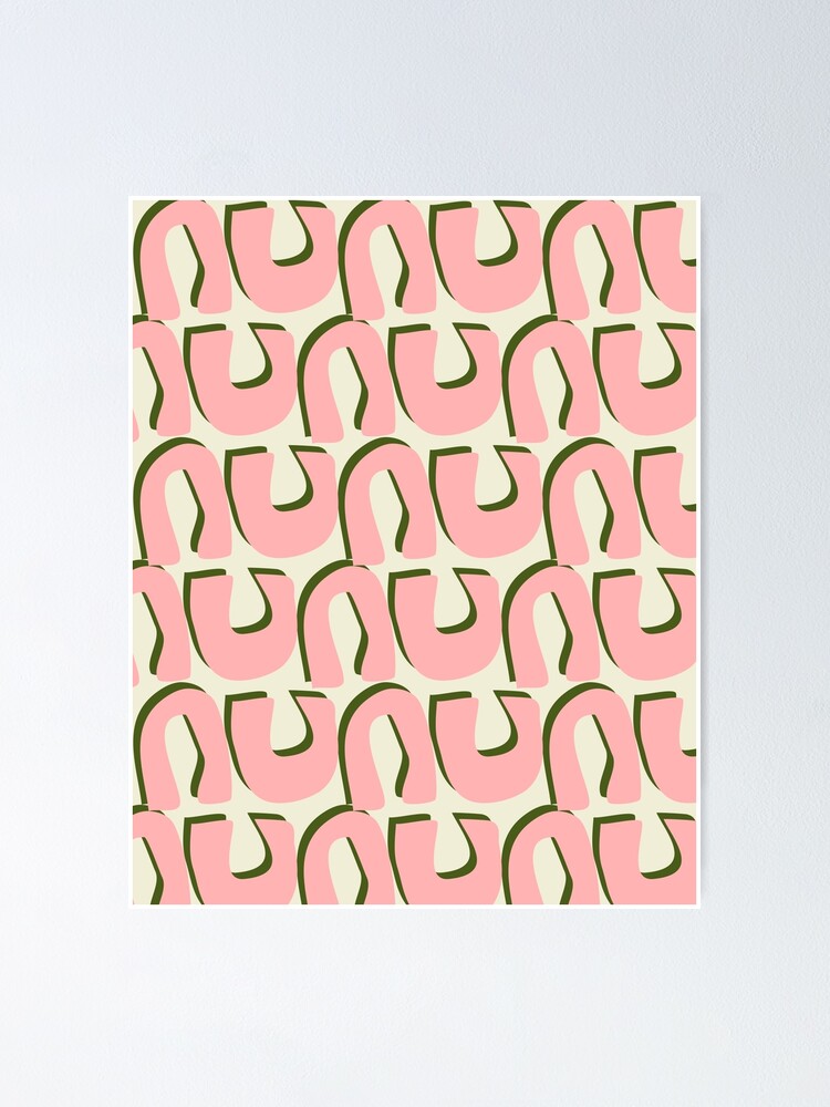 "Playful Abstract Shapes in Pink" Poster for Sale by JuneJournal ...