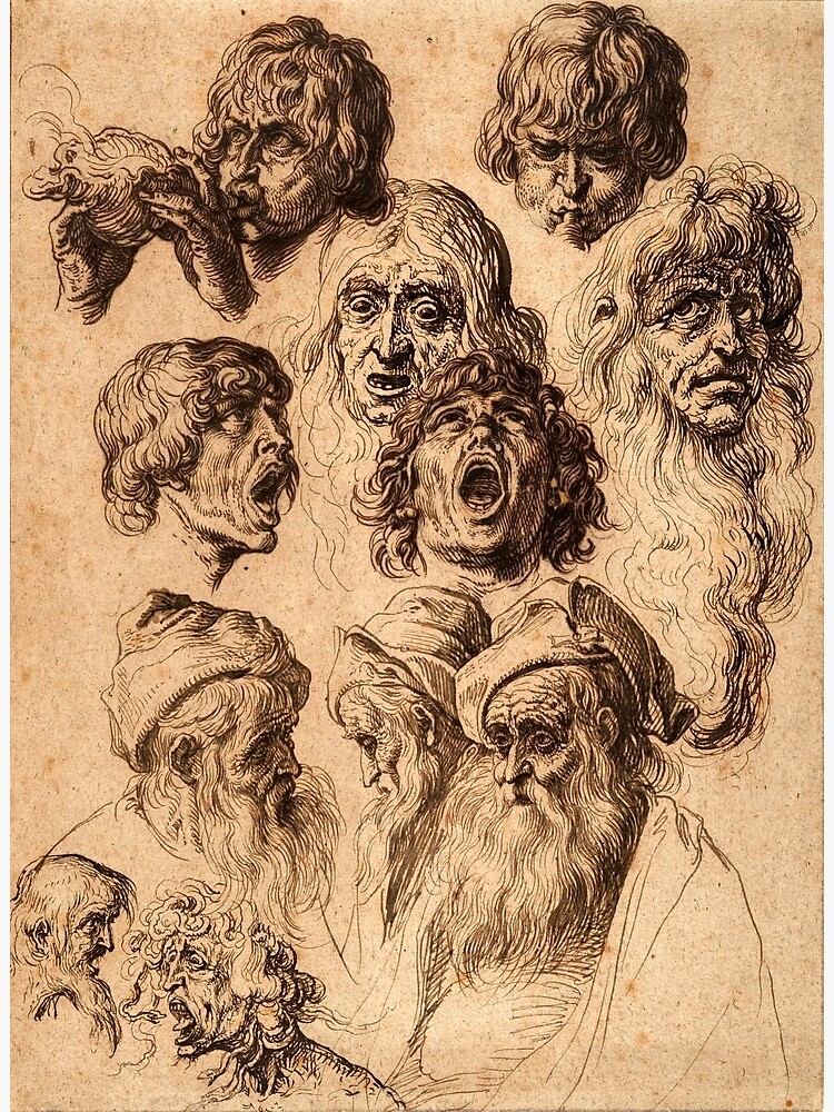 Study of Eleven Heads - Jacques de Gheyn II - Northern Mannerism ...