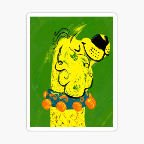 "Good Day Yellow Dog" Sticker by StetsonSketches | Redbubble