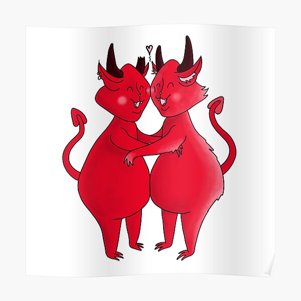 "Cuddle Demons" Poster by RainaFusonArt | Redbubble